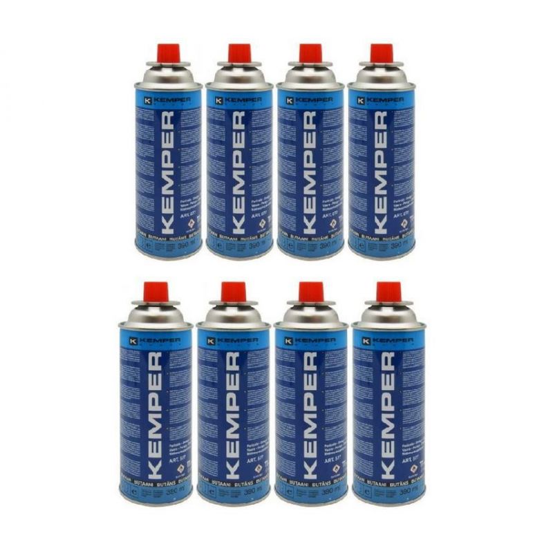 Cartouche gaz KEMPER 220g butane Pack de 8 Bouteilles de gaz UN2037 ...